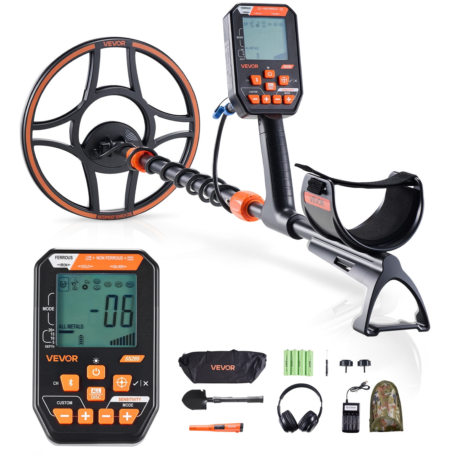 VEVOR Waterproof Metal Detector, 12", Professional High Accuracy Gold ...