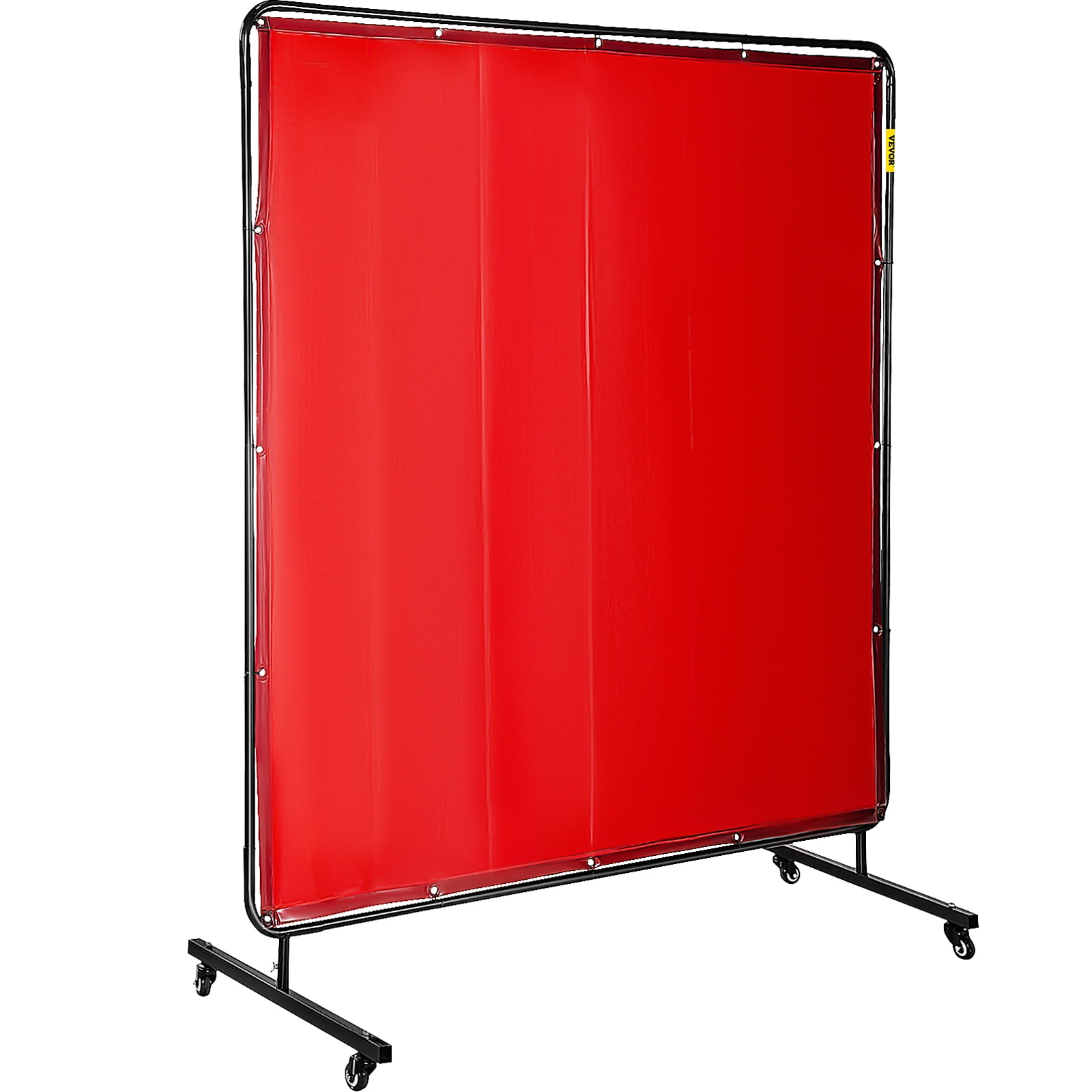 VEVOR Welding Screen 6' x 6' with Frame Red Vinyl Portable Welding ...
