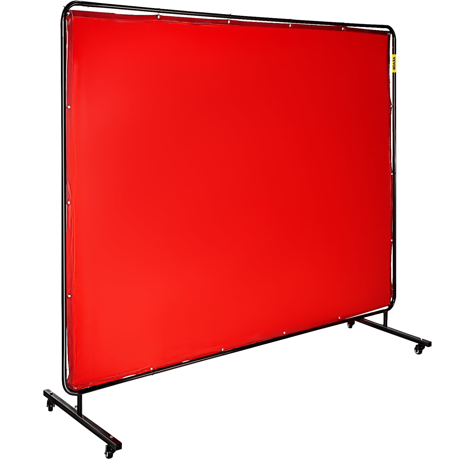 VEVOR Welding Screen 8' x 6'with Frame Red Vinyl Portable Welding ...