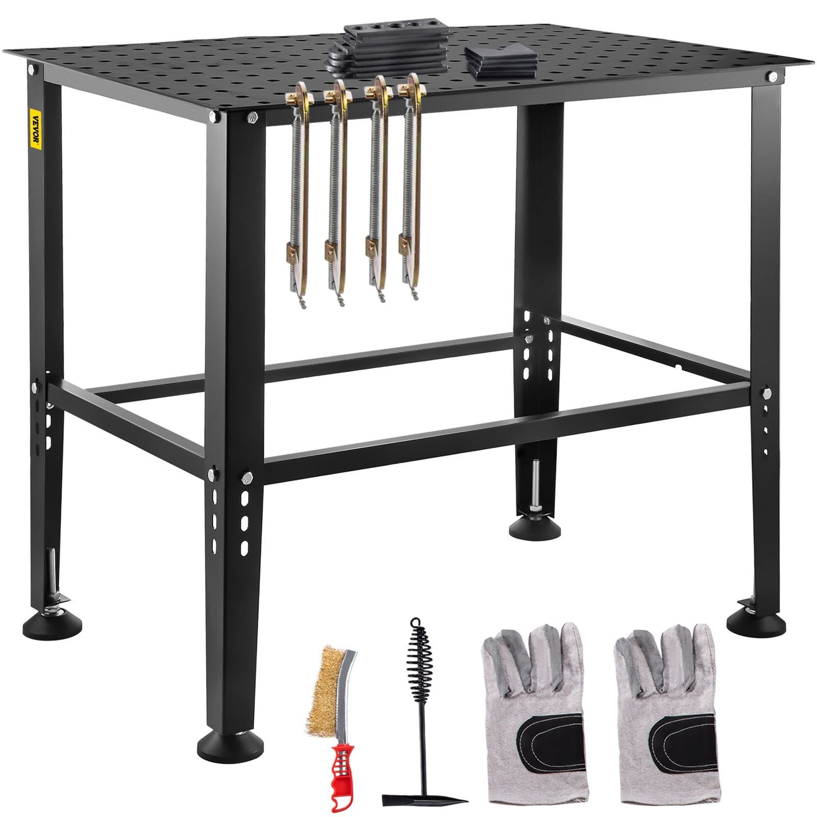 VEVOR Welding Table, 36" x 24" Steel Welding Workbench Table, 0.12-inch ...