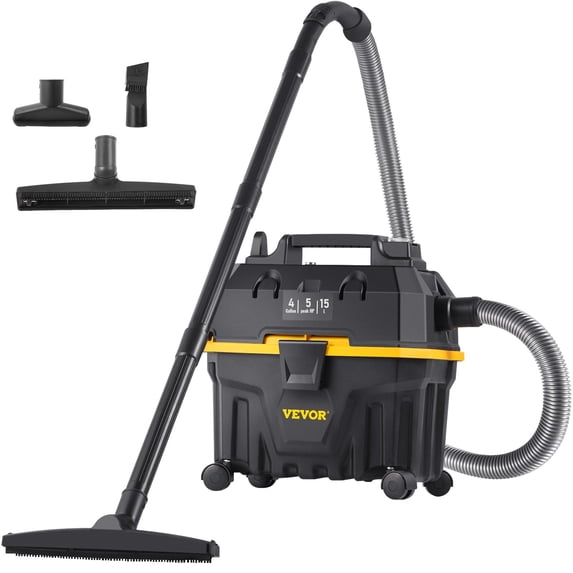 VEVOR Wet Dry Vac, 4 Gallon, 5 Peak HP, 3 in 1 Shop Vacuum with Blowing ...