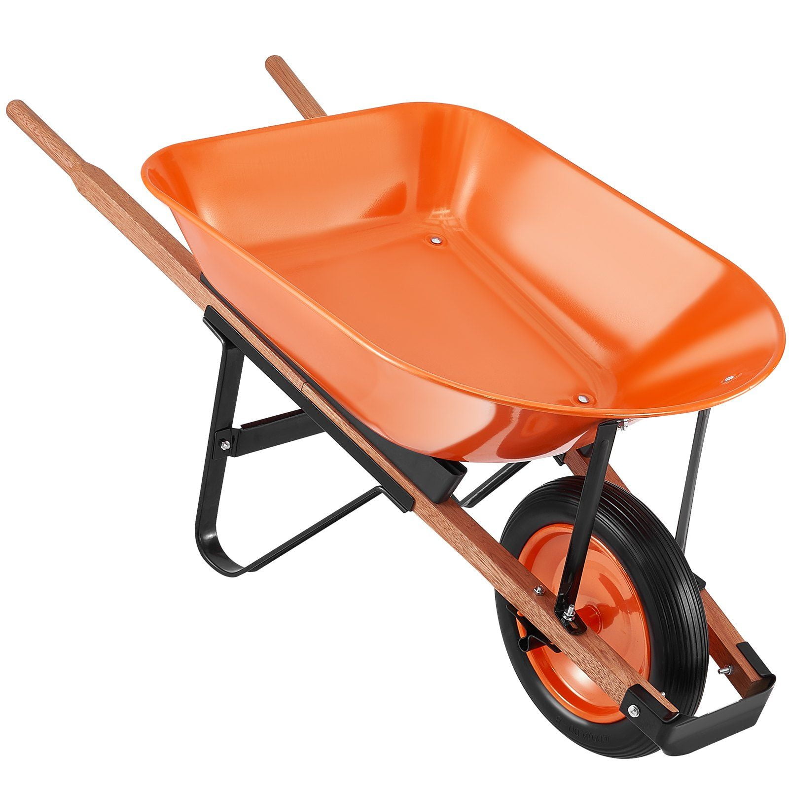 VEVOR Wheelbarrow Cart, 5 Cu. Ft. Load & 265 lbs Capacity, One Wheel ...