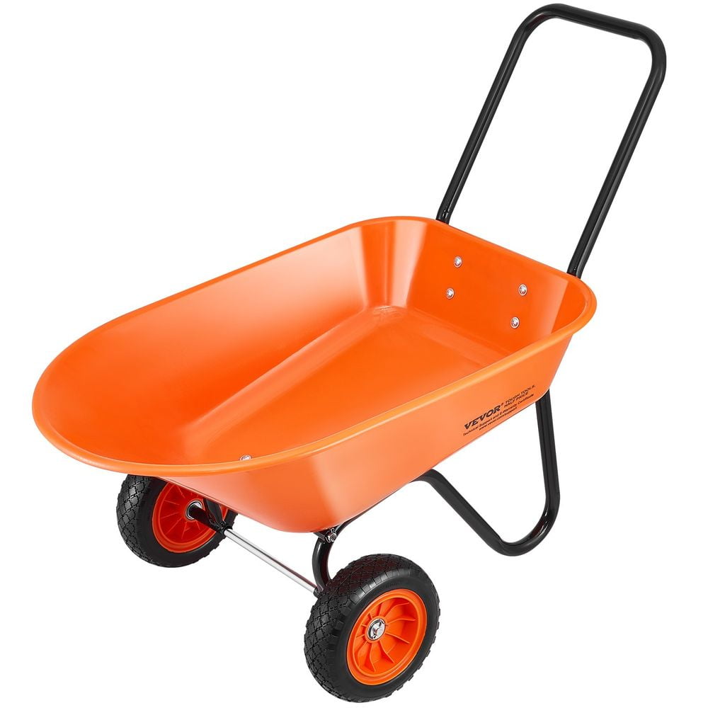 VEVOR Wheelbarrow Cart, 5 Cu. Ft. Load & 397 lbs Capacity, 2 Wheels ...