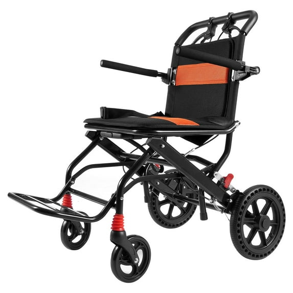 VEVOR Wheelchair, Aluminum Alloy Ultra-Lightweight Transport Chair for ...
