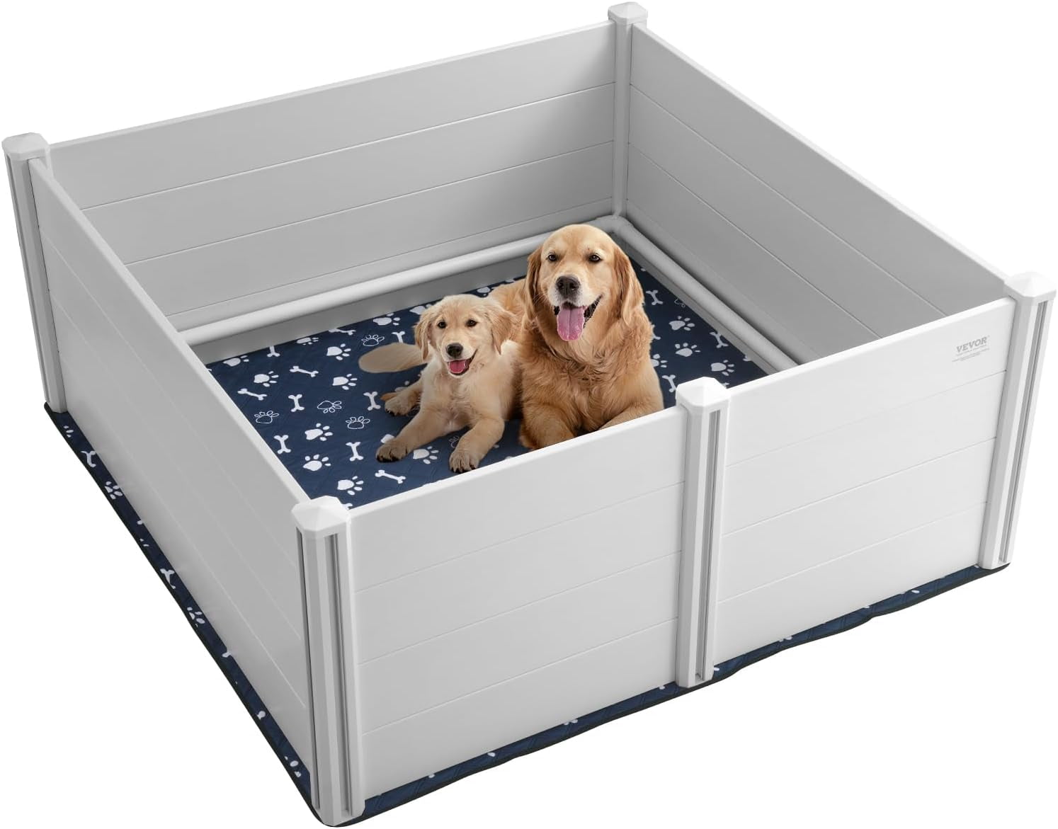 VEVOR Whelping Box for Dogs, 59.8 x 59.8 x 24.0in Whelping Box for ...