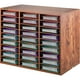 VEVOR Wood Literature Organizer, 27 Compartments, Adjustable Shelves ...