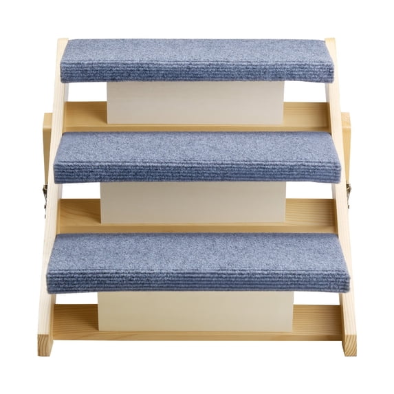 VEVOR Wood Pet Stairs, 3-Step Dog Stairs for Beds, Sofa & Cars, 150lbs ...