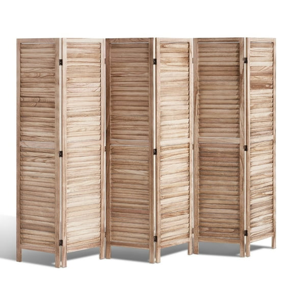 VEVOR Wood Room Divider, 6 Panel Wood Folding Privacy Screen, 66.9 ...