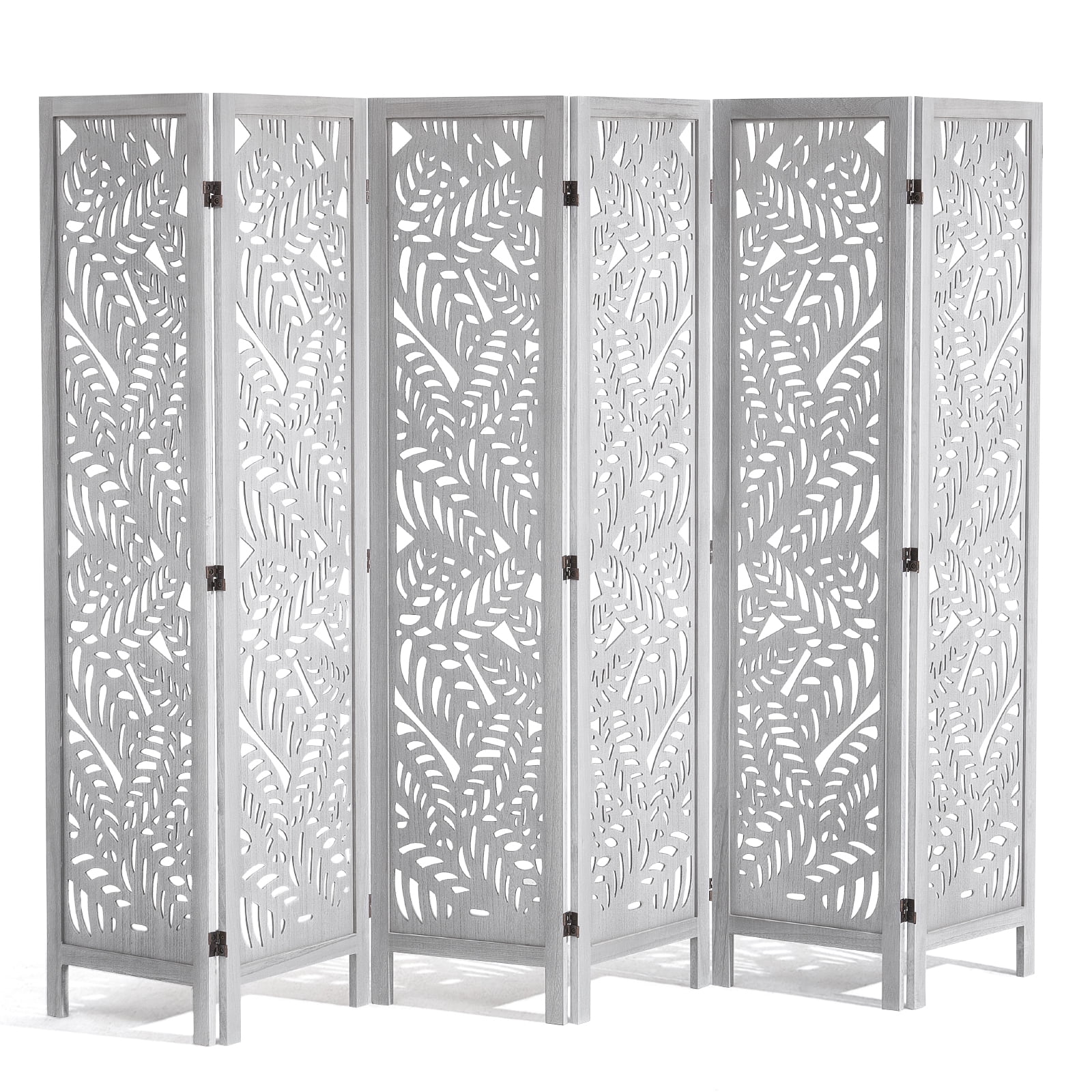 VEVOR Wood Room Divider, 6 Panel Wood Folding Privacy Screen, 66.9 ...