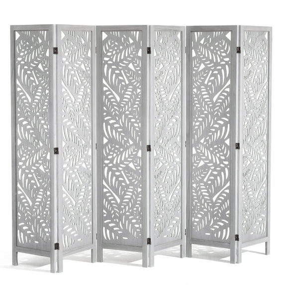 VEVOR Wood Room Divider, 6 Panel Wood Folding Privacy Screen, 66.9 ...