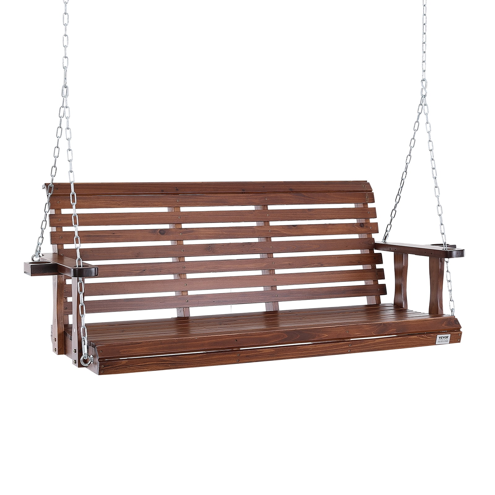 VEVOR Wooden Porch Swing 5.5 ft, Patio bench swing for Courtyard ...