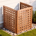 VEVOR Wood Privacy Fence, 32 x 38 inch Air Conditioner Fence, 3 Panel ...
