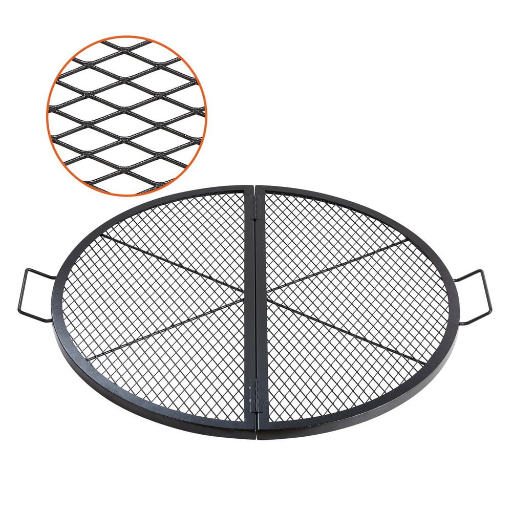 Heavy Duty Steel Fire Pit Grill Grate – 36 Inch Foldable Round Campfire ...