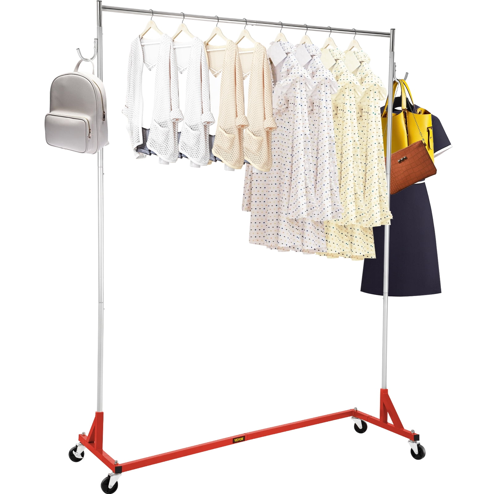 Free Shipping! VEVOR Z Base Adjustable Garment Rack with Lockable ...