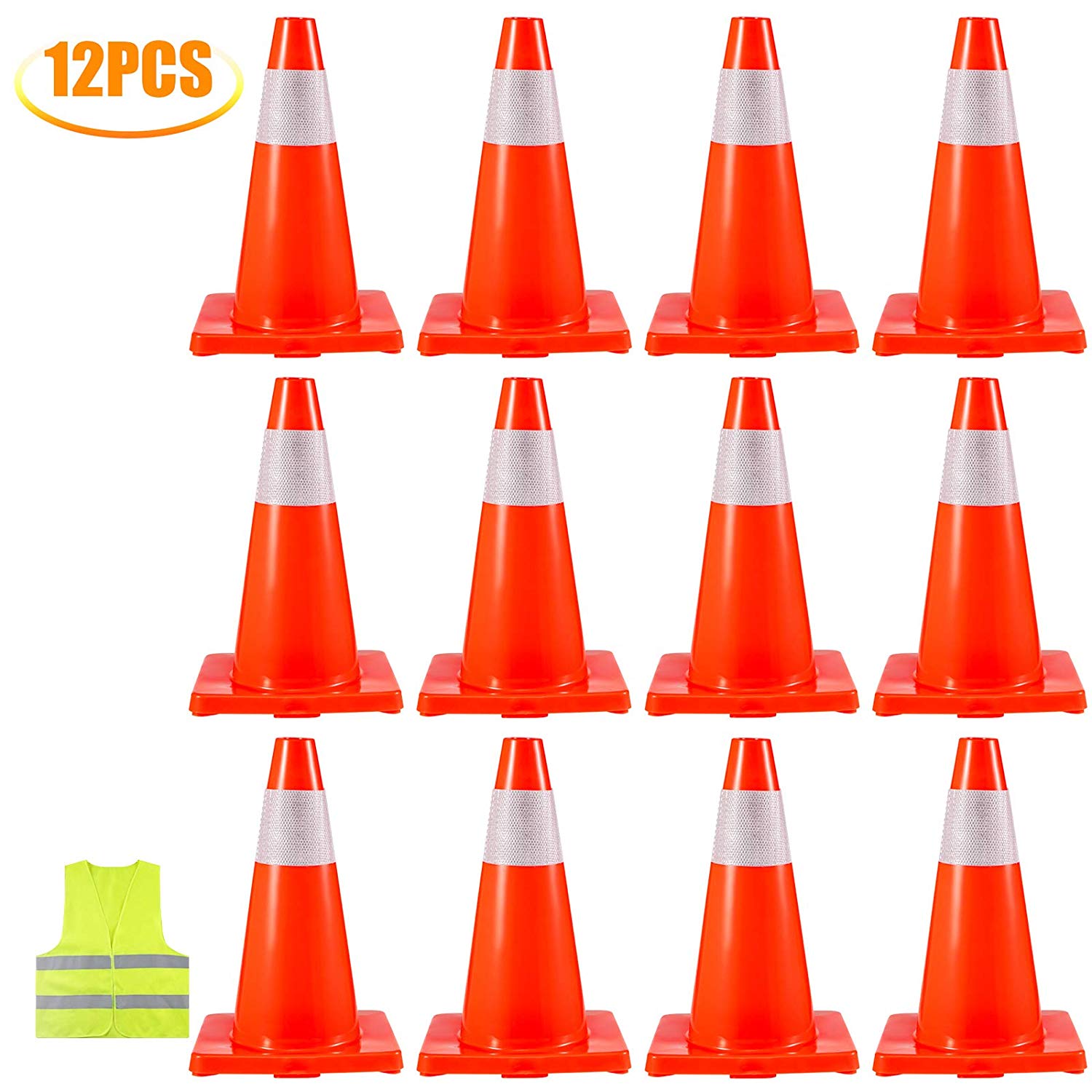 Crown Sporting Goods 18" High Hat Cones in Orange with Reflective ...