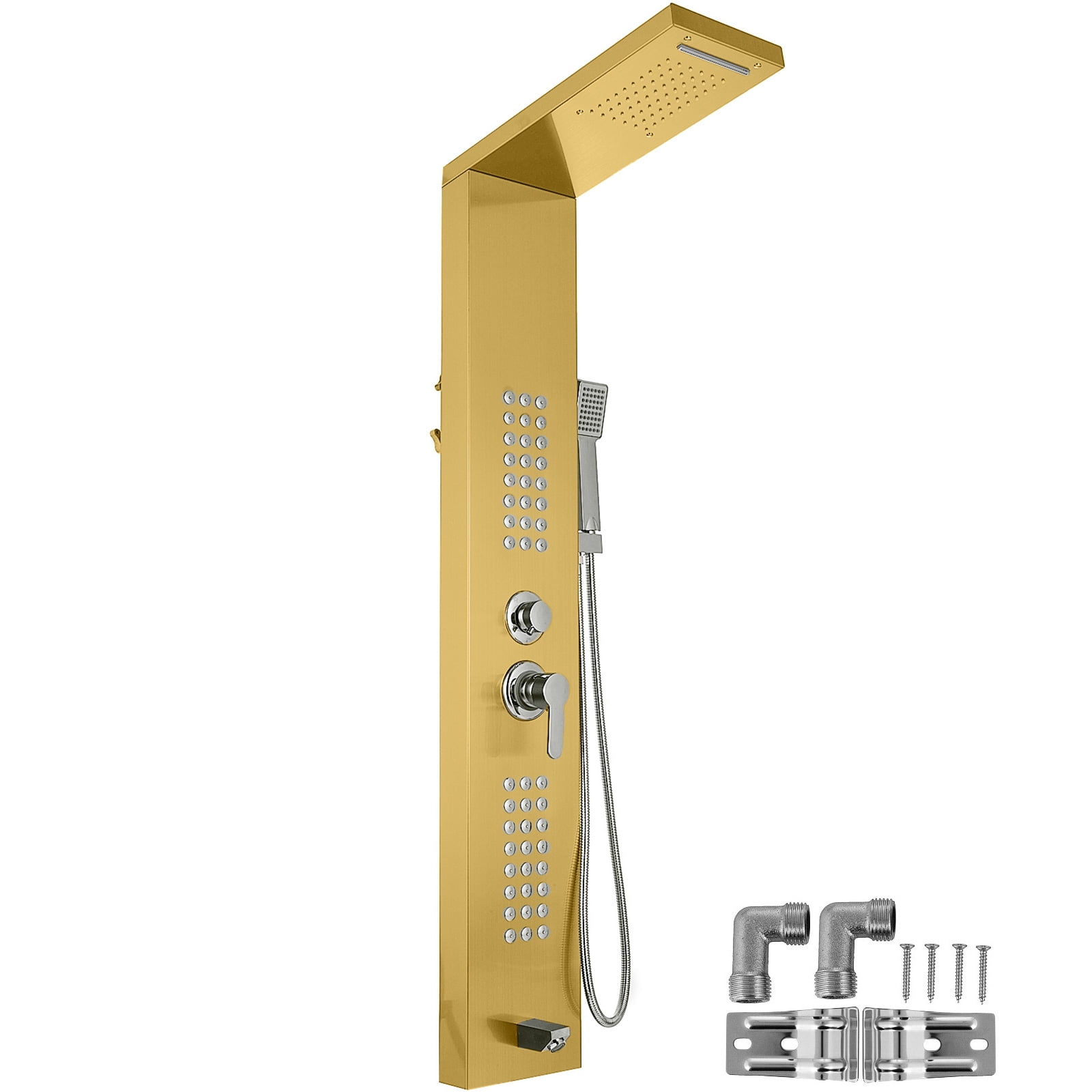 VEVOR 5 in 1 Gold Shower Panel System, Stainless Steel, Rainfall ...