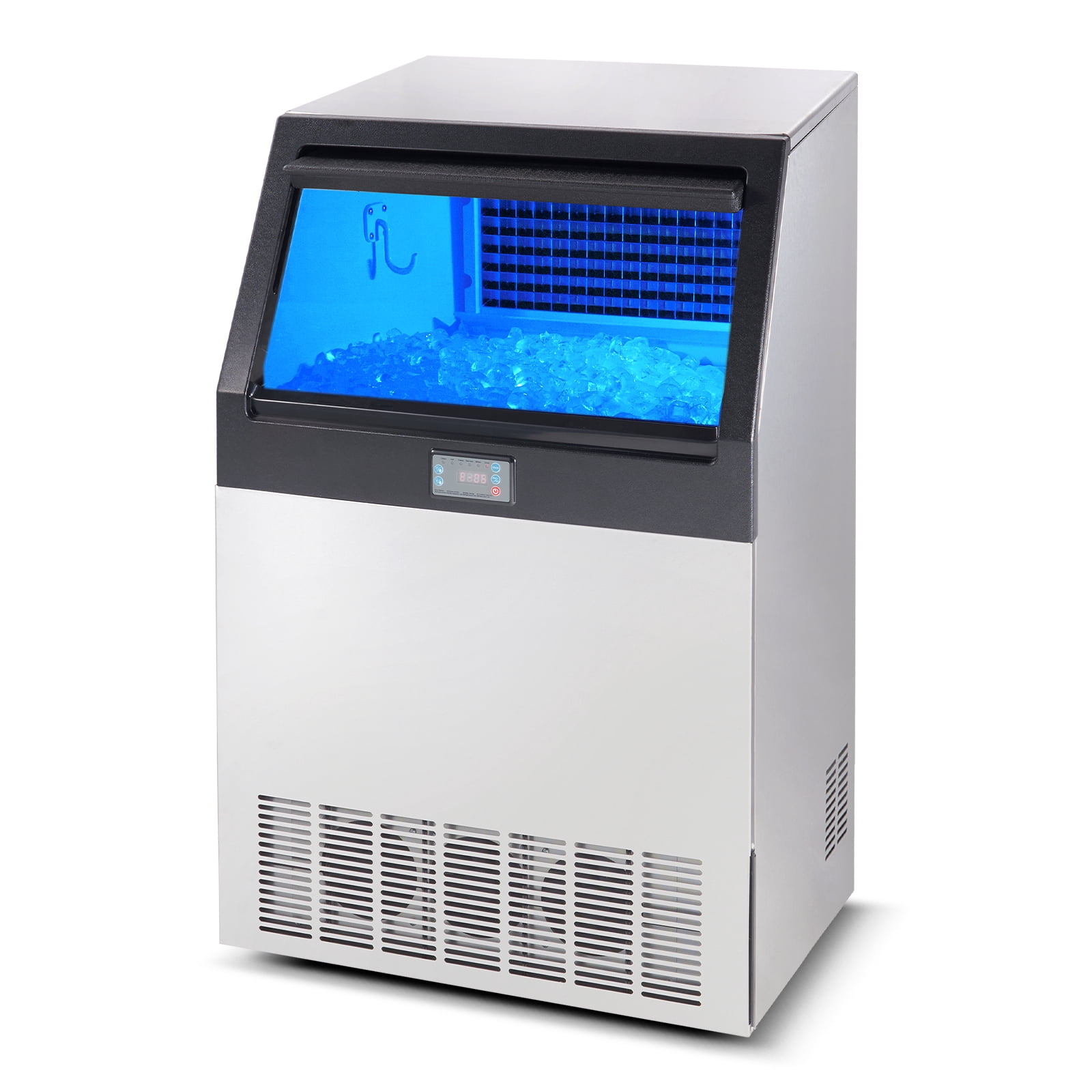 VEVORbrand Commercial Ice Maker 300lbs/24H, with 88lb storage bin Clear ...