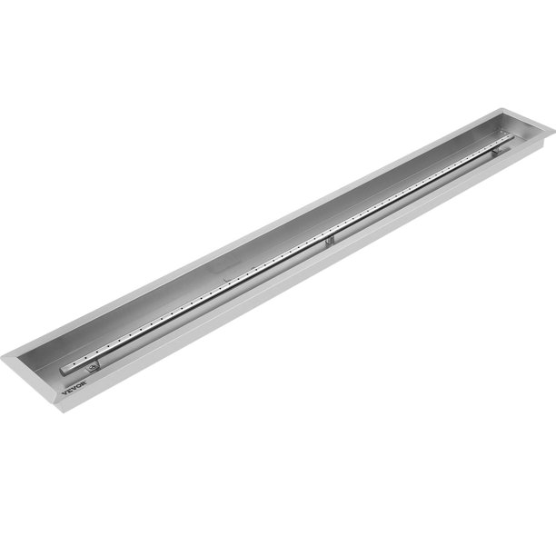 VEVORbrand Fire Pit Pan 61x8 inch, Stainless Steel Linear Trough Fire ...