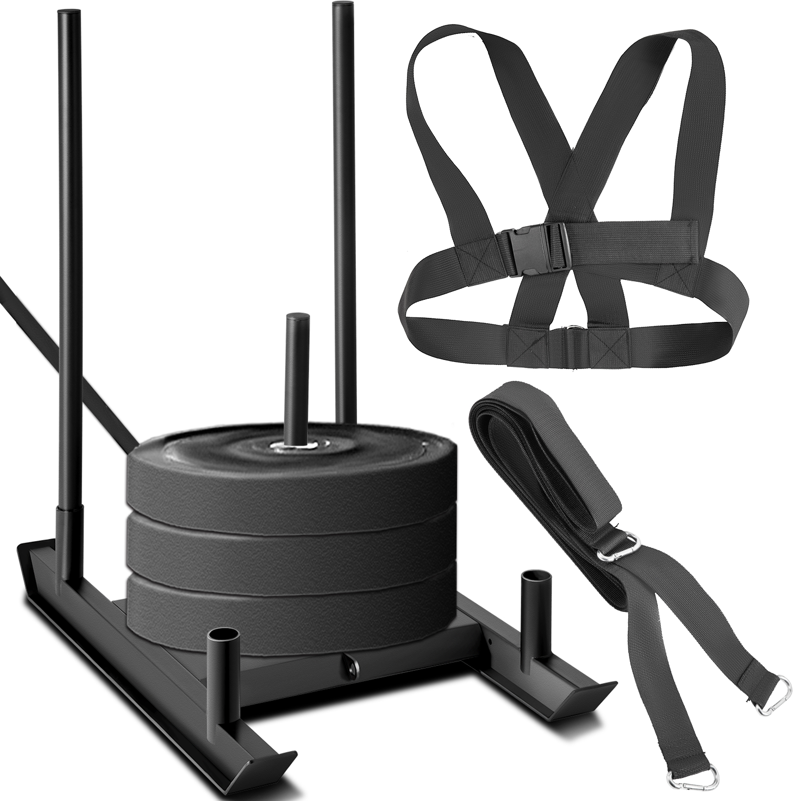 VEVOR Fitness Sled, Weight Sled Push Pull Heavy High Training Sled Drag ...