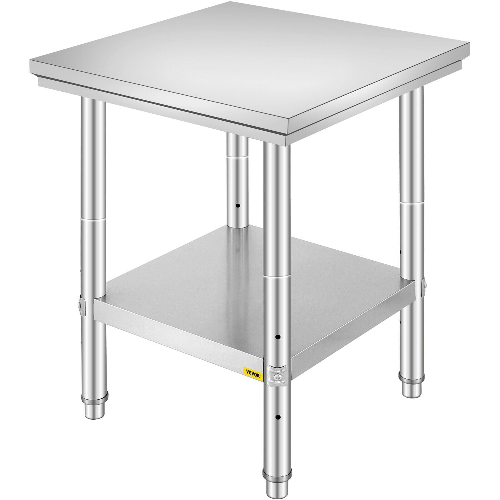 VEVOR Stainless Steel Work Table, 24x24x32 inch, Adjustable Feet, Heavy ...
