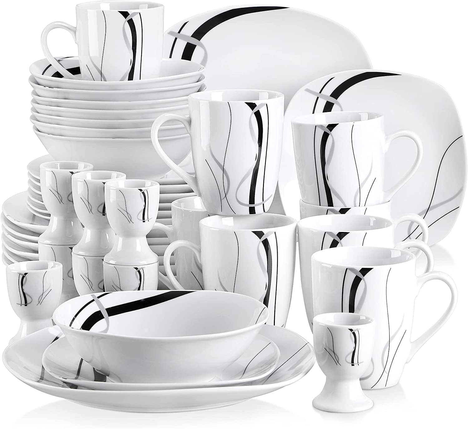 VEWEET Elegant Dinnerware Sets, Modern 40 Pieces Kitchen Dinner ...