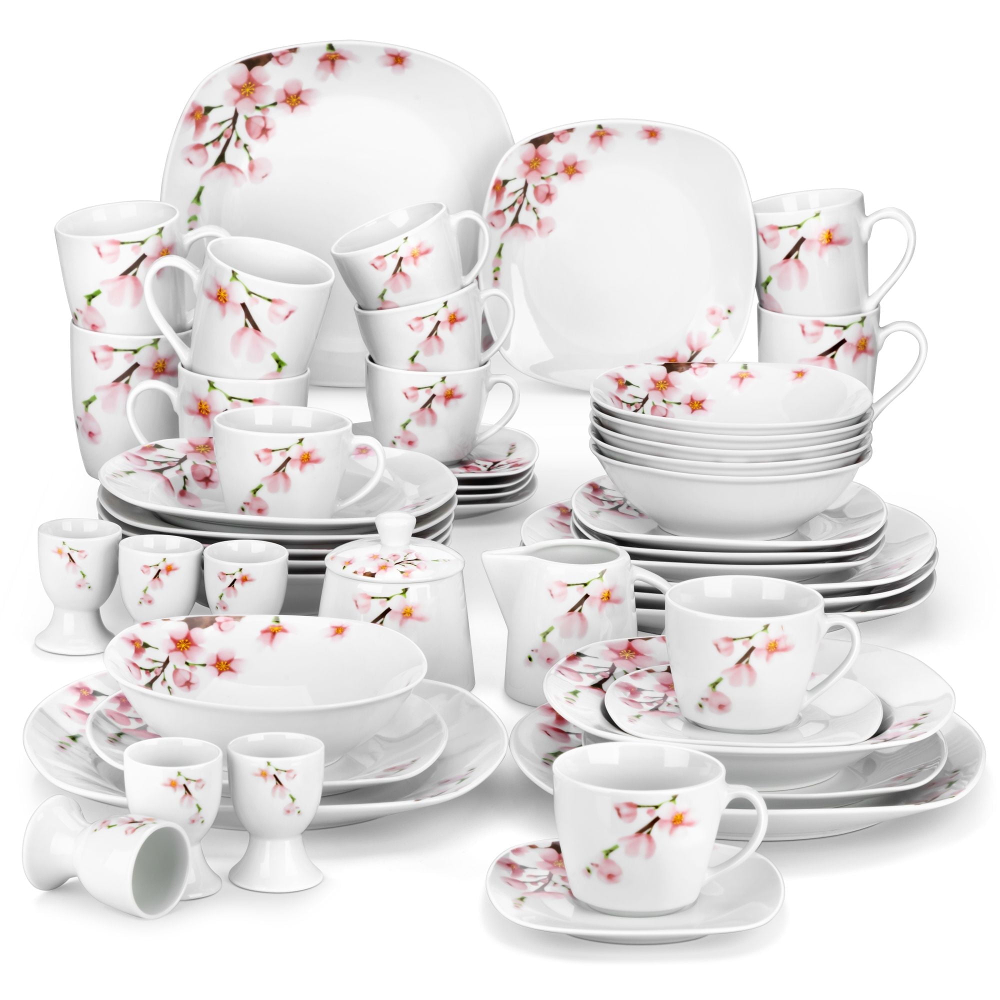 VEWEET Elegant Dish Dining Room Kitchenware, Porcelain Dinner Set for 6 ...