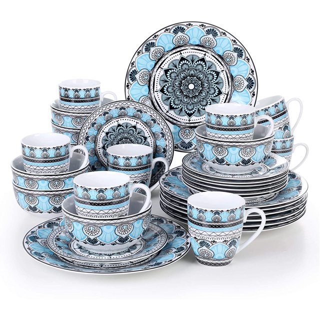VEWEET Dinnerware Sets, Porcelain Dinner Set for 8, 32-Piece Colourful ...