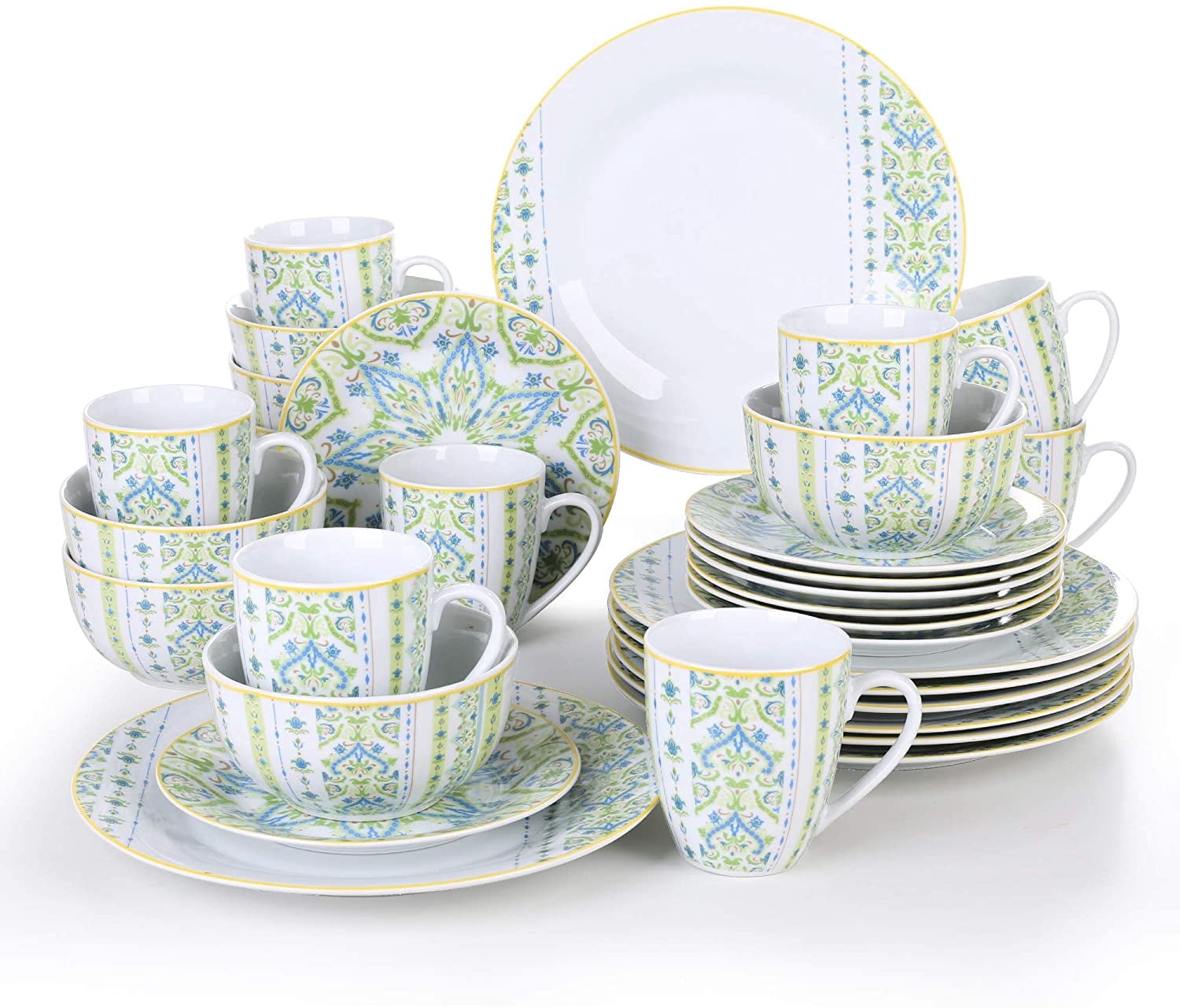 VEWEET Dinnerware Sets, Porcelain Dinner Set for 8, 32-Piece Colourful ...