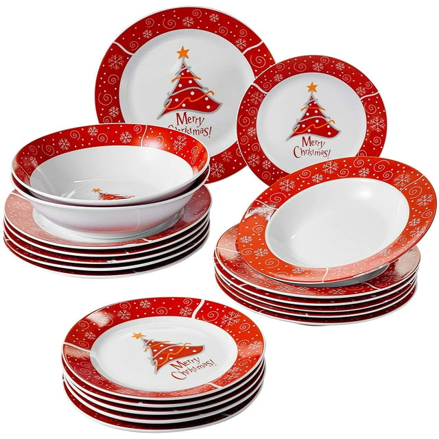 VEWEET, Series CHRISTMASTREE, 20-Piece Porcelain Dinnerware Sets ... VEWEET, Series CHRISTMASTREE, 20-Piece Porcelain Dinnerware Sets ...