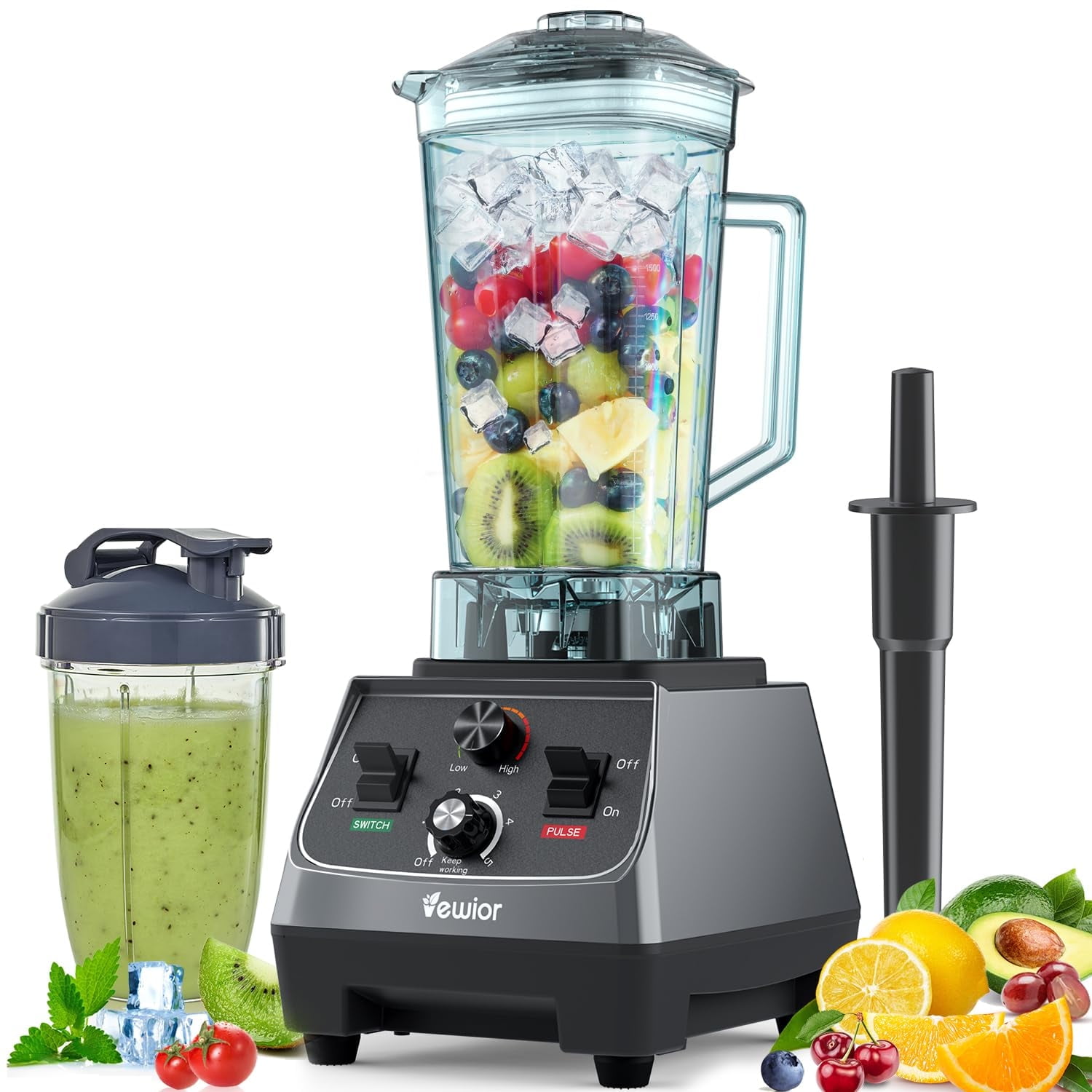 VEWIOR 2200W Blenders for Kitchen, Professional Smoothie Blender with ...
