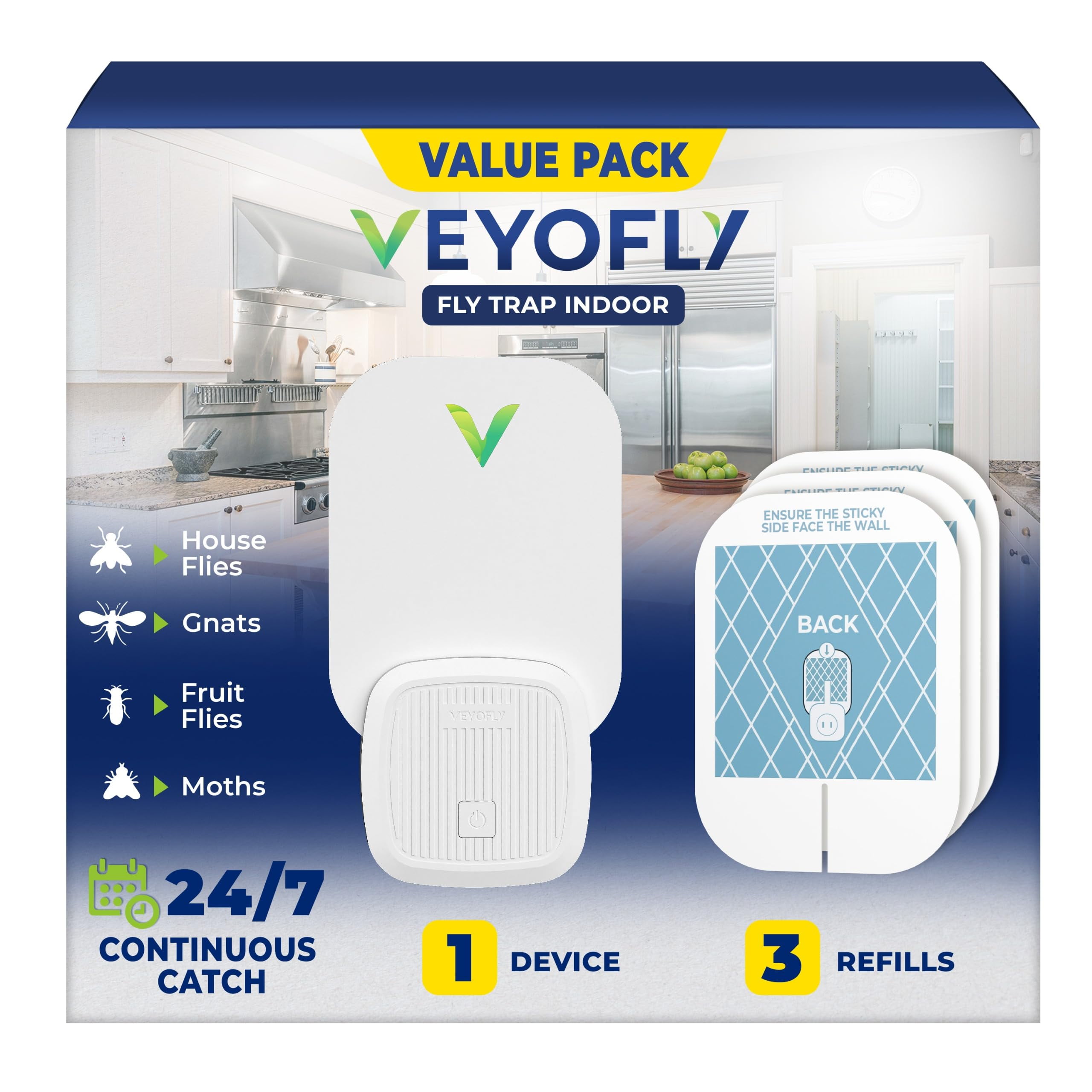 VEYOFLY Fly Trap Indoor, VTF5 Fruit Fly Traps for Indoors, (1 Device ...