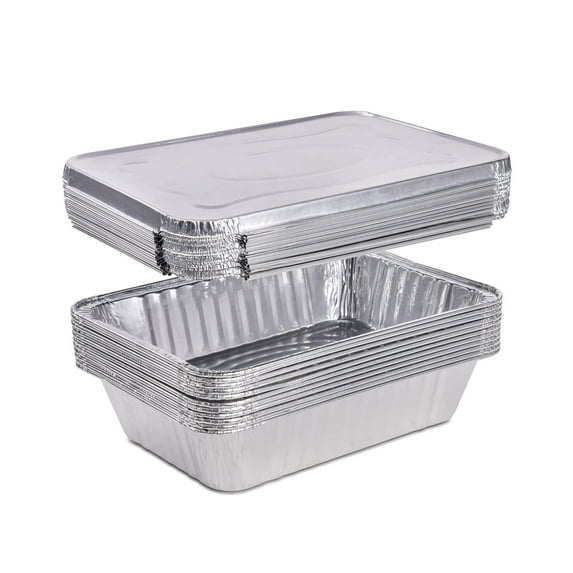 VEZEE 9x13 Half Size Aluminum Disposable Pans with Lids - Serve Various ...