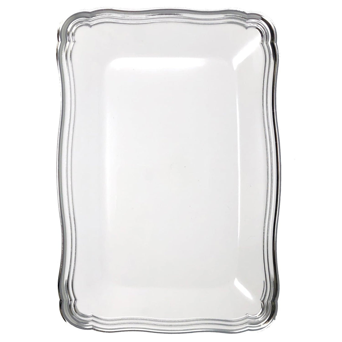 VEZEE Aristocrat Collection Rectangle Serving Trays White & Silver 13 ...