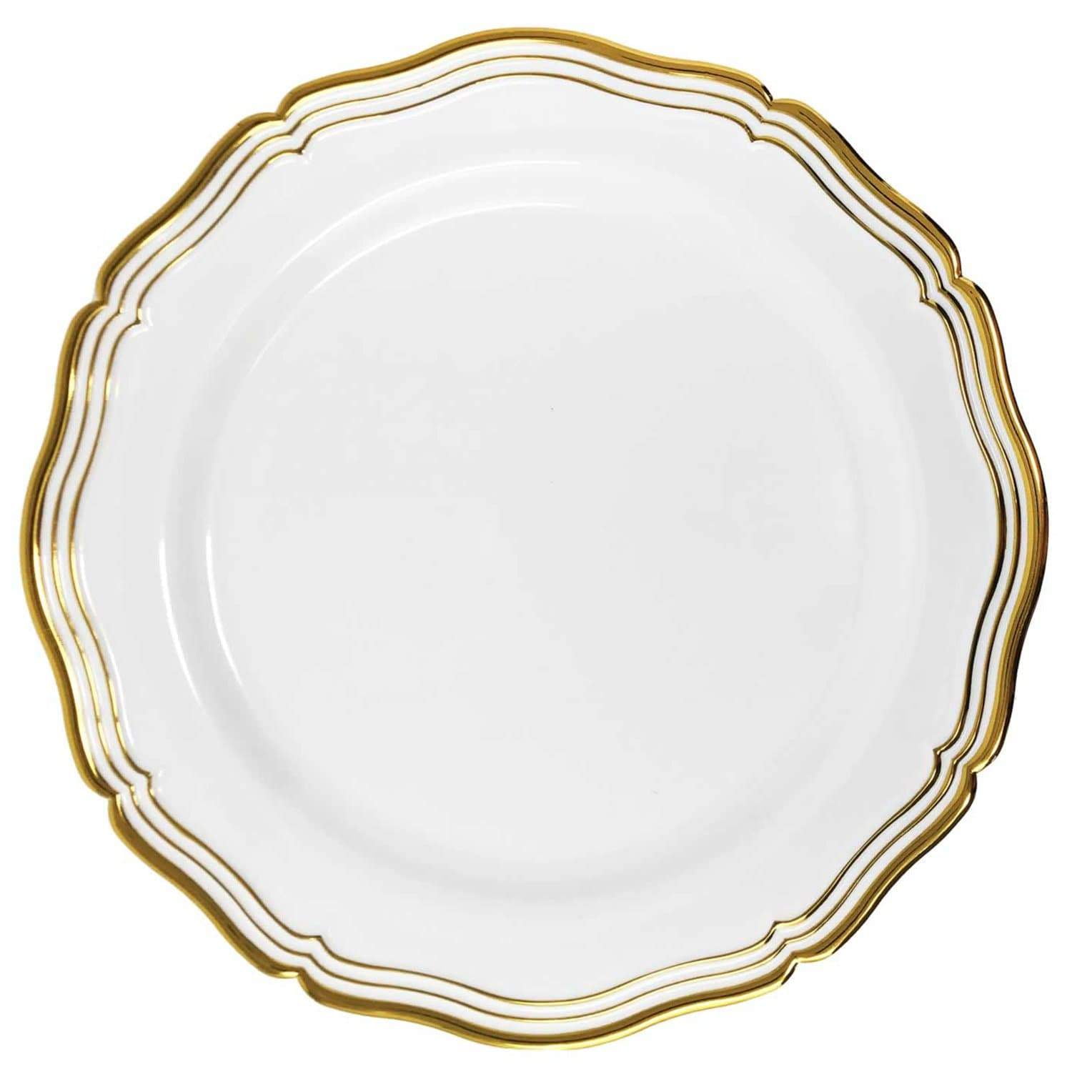 Aristocrat Collections 10.25" Dinner Plates White & Gold: Qty 10 ...