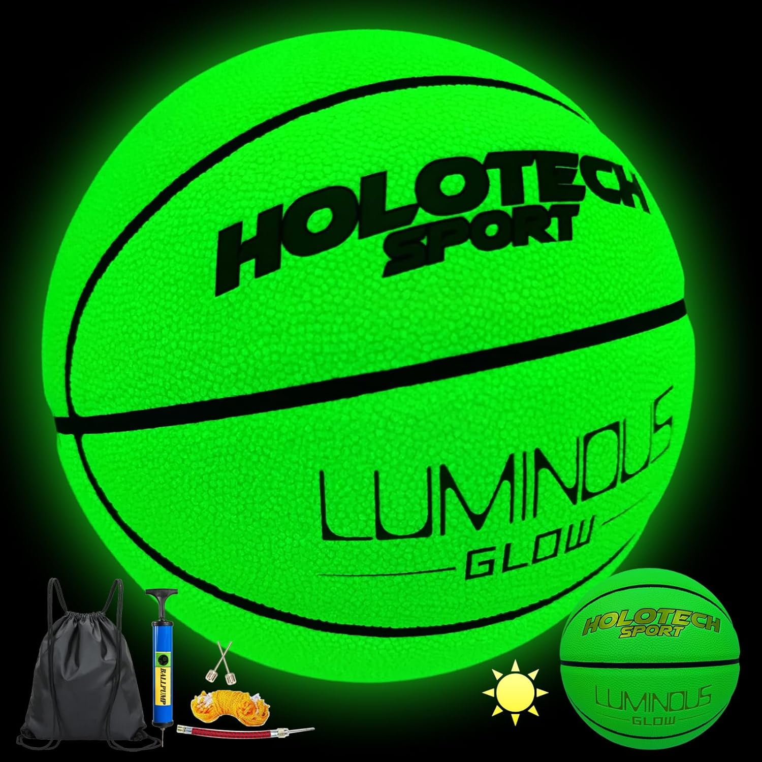 VEZLOPUS Basketball Glow in The Dark, Cool Glowing Indoor Outdoor ...