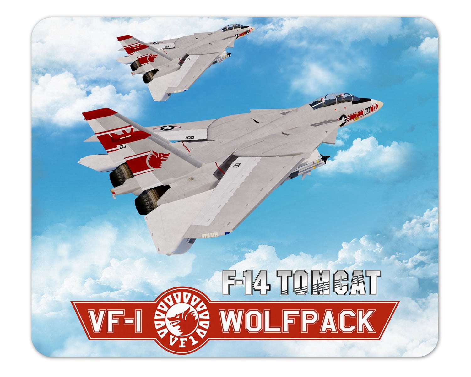 VF-1 Wolfpack F-14 Tomcats In The Clouds Mouse Pad 1/8 Thick - Walmart.com