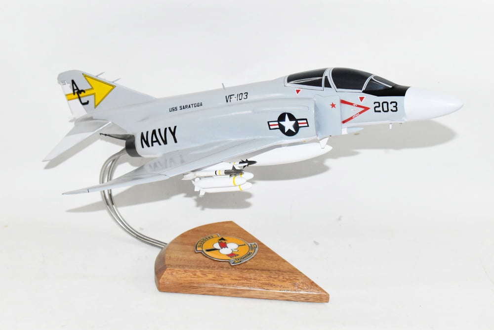 VF-103 Sluggers USS Saratoga F-4J Model, 1/42 (18") Scale, Mahogany ...