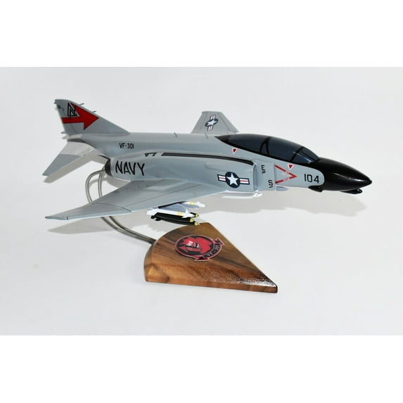 VF-301 Devil’s Disciples F-4N (1978) Model, 1/42 (18") Scale, Mahogany ...