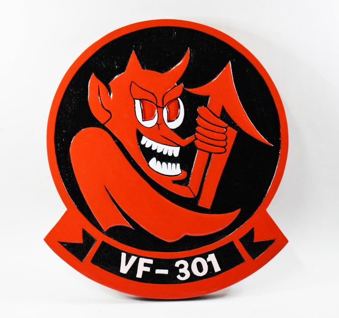 VF-301 Devils Disciples Plaque, Mahogany, 14" - Walmart.com