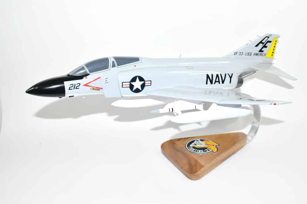 VF-33 Tarsiers (1968) F-4J Model, 1/42 (18") Scale, Mahogany, Navy ...