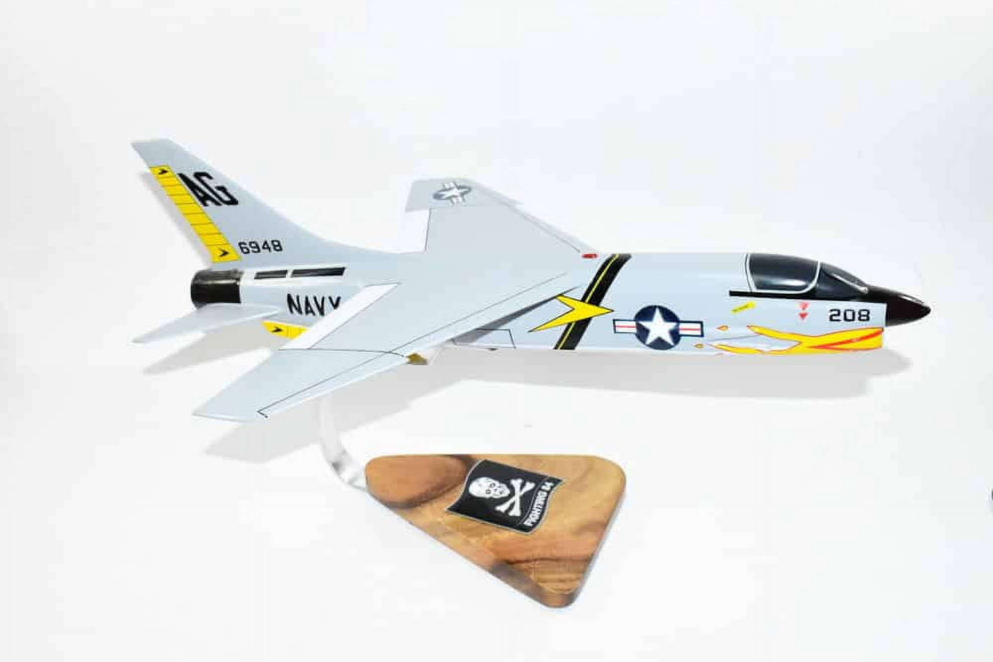 VF-84 Jolly Rogers F-8C (1962) Model,Vought F-8 Crusader,18",Mahogany ...