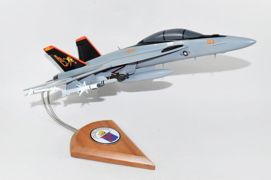 VFA-11 Red Rippers F/A-18F Model, Navy, 1/40th (18") Scale, Mahogany ...