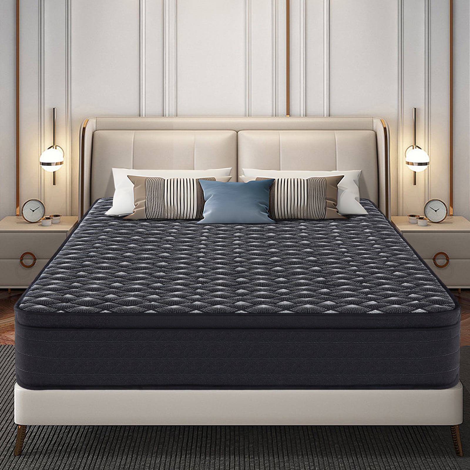 VFD 12 inch King Size Hybrid Mattress - Medium Feel, Memory Foam And Pocket Springs, Motion ...