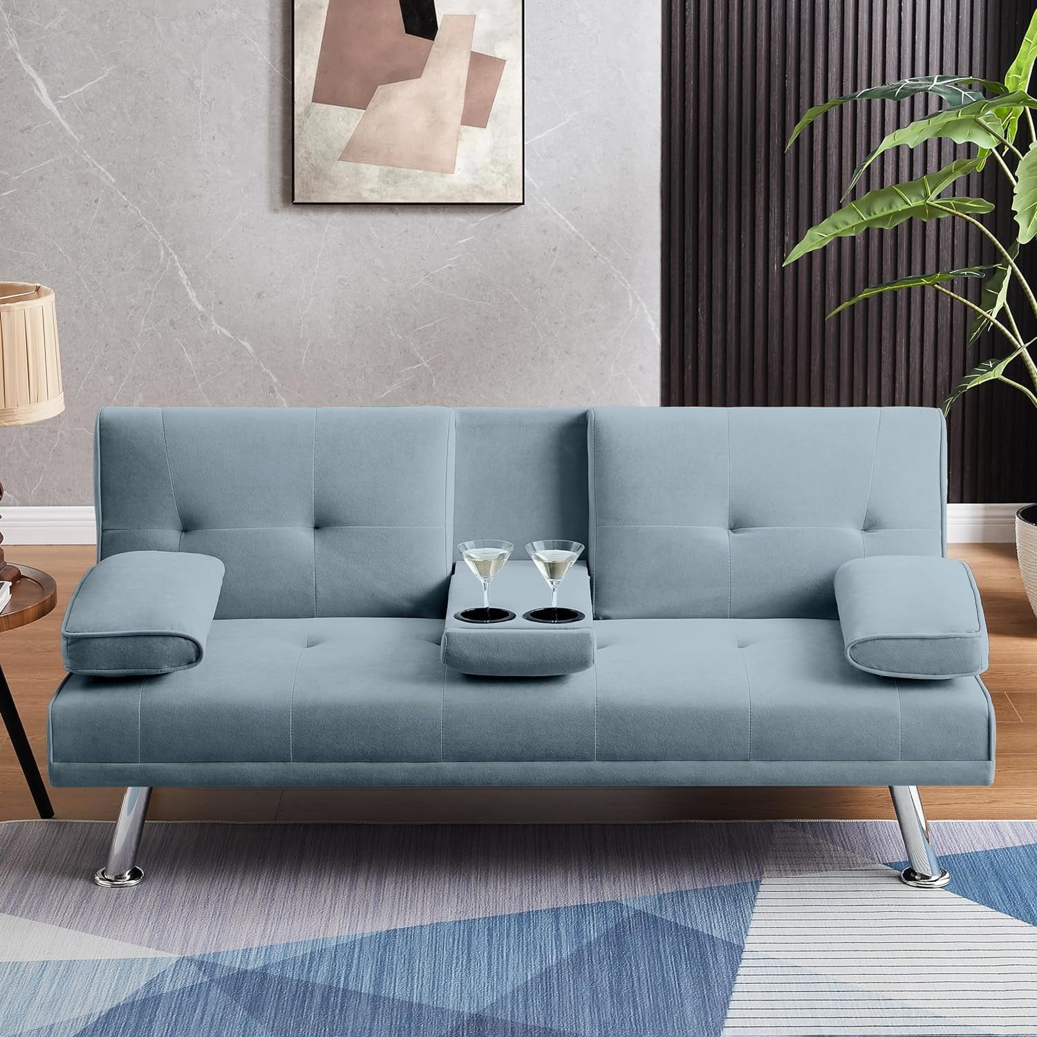 VFD Futon Sofa Bed Modern Folding Futon Set Convertible Recliner Lounge ...