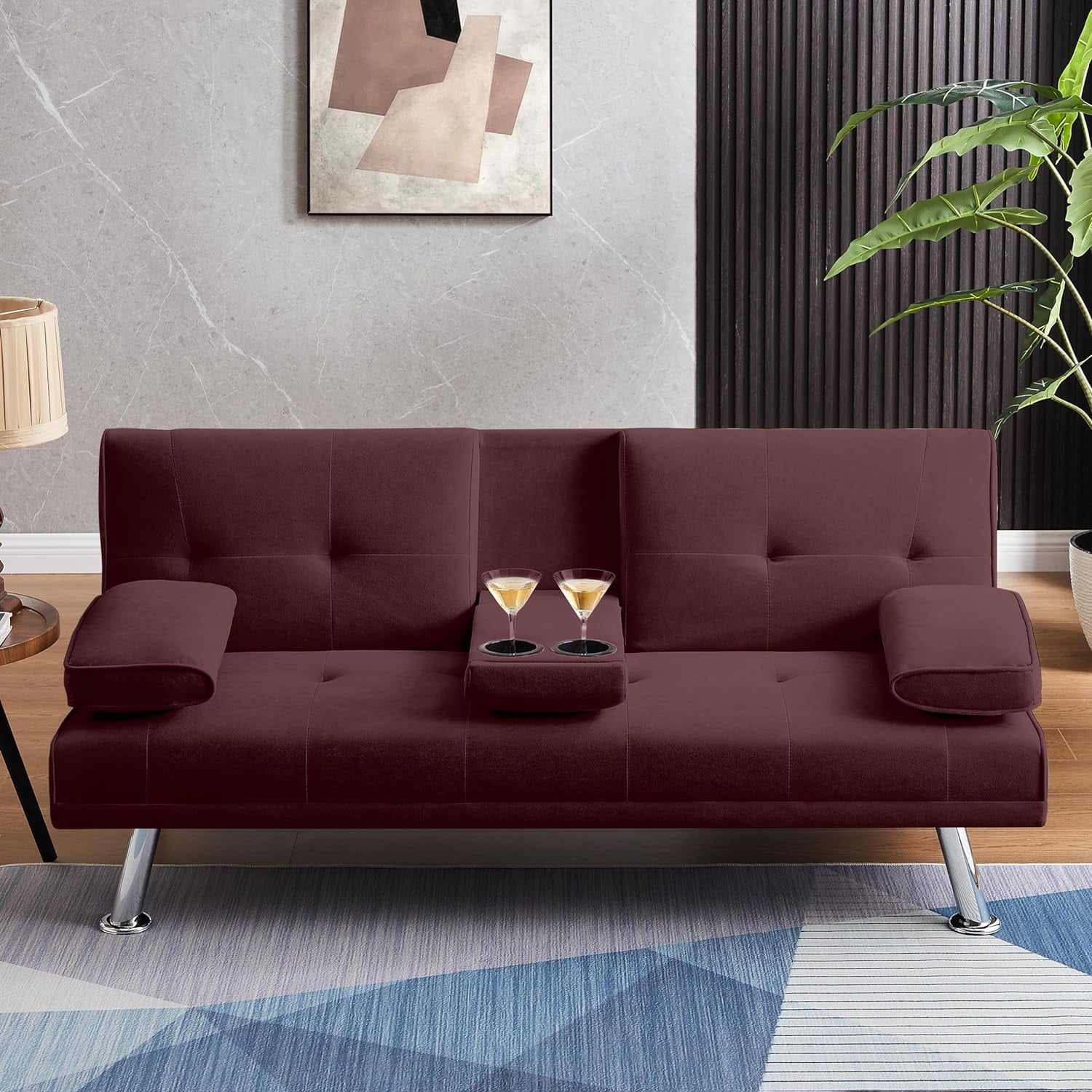 VFD Futon Sofa Bed Modern Folding Futon Set Convertible Recliner Lounge ...