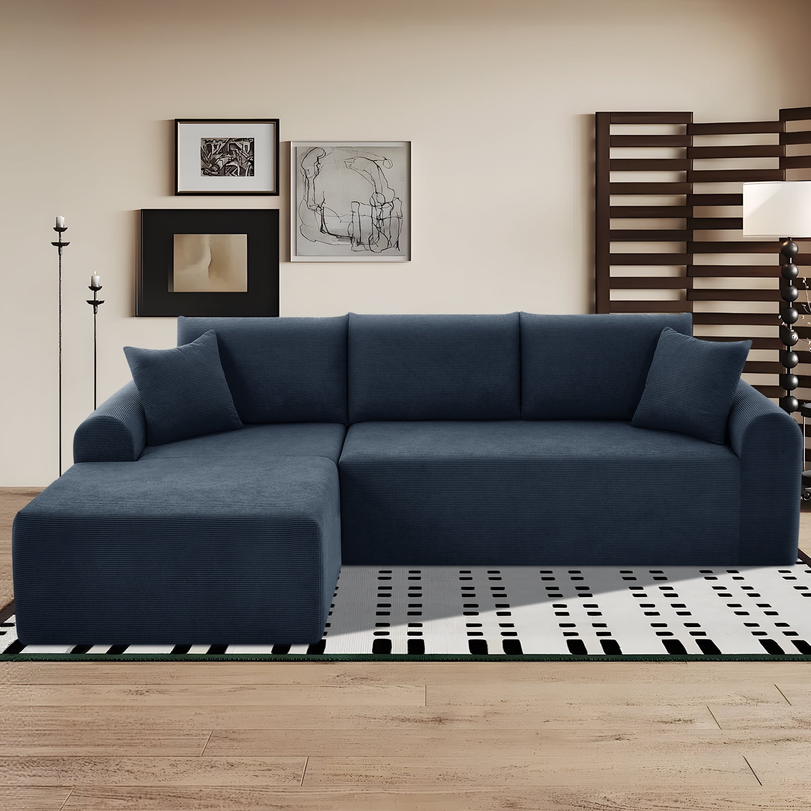 VFD Modular Sectional Couch in a Box 103" L Shaped Boneless Cloud Couch ...