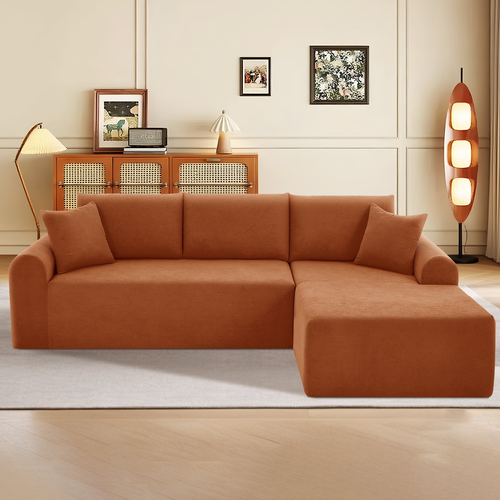 VFD Modular Sectional Couch in a Box 103" L Shaped Boneless Cloud Couch ...