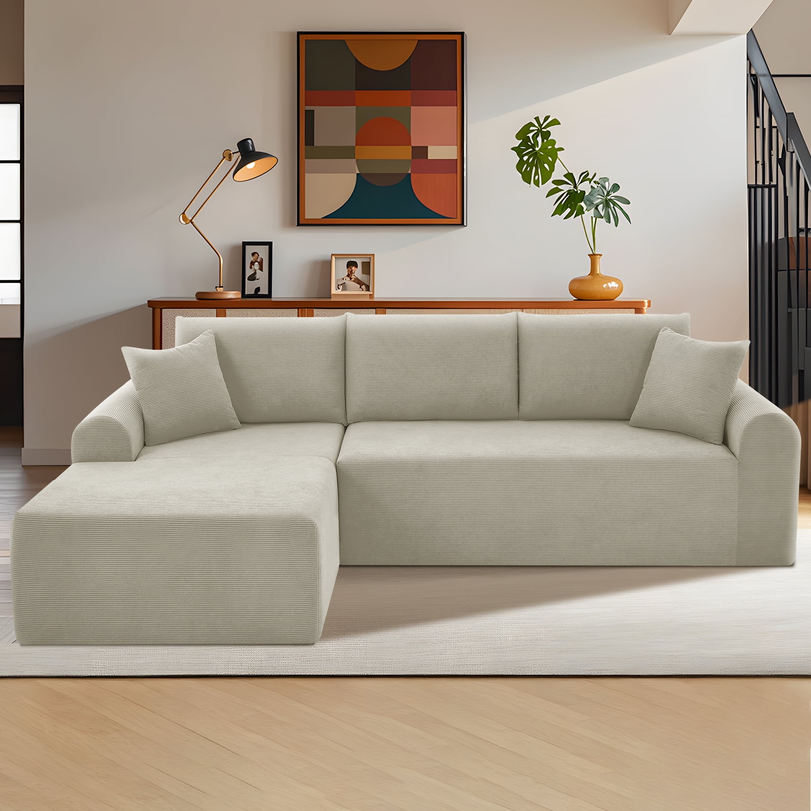 VFD Modular Sectional Couch in a Box 103" L Shaped Boneless Cloud Couch ...