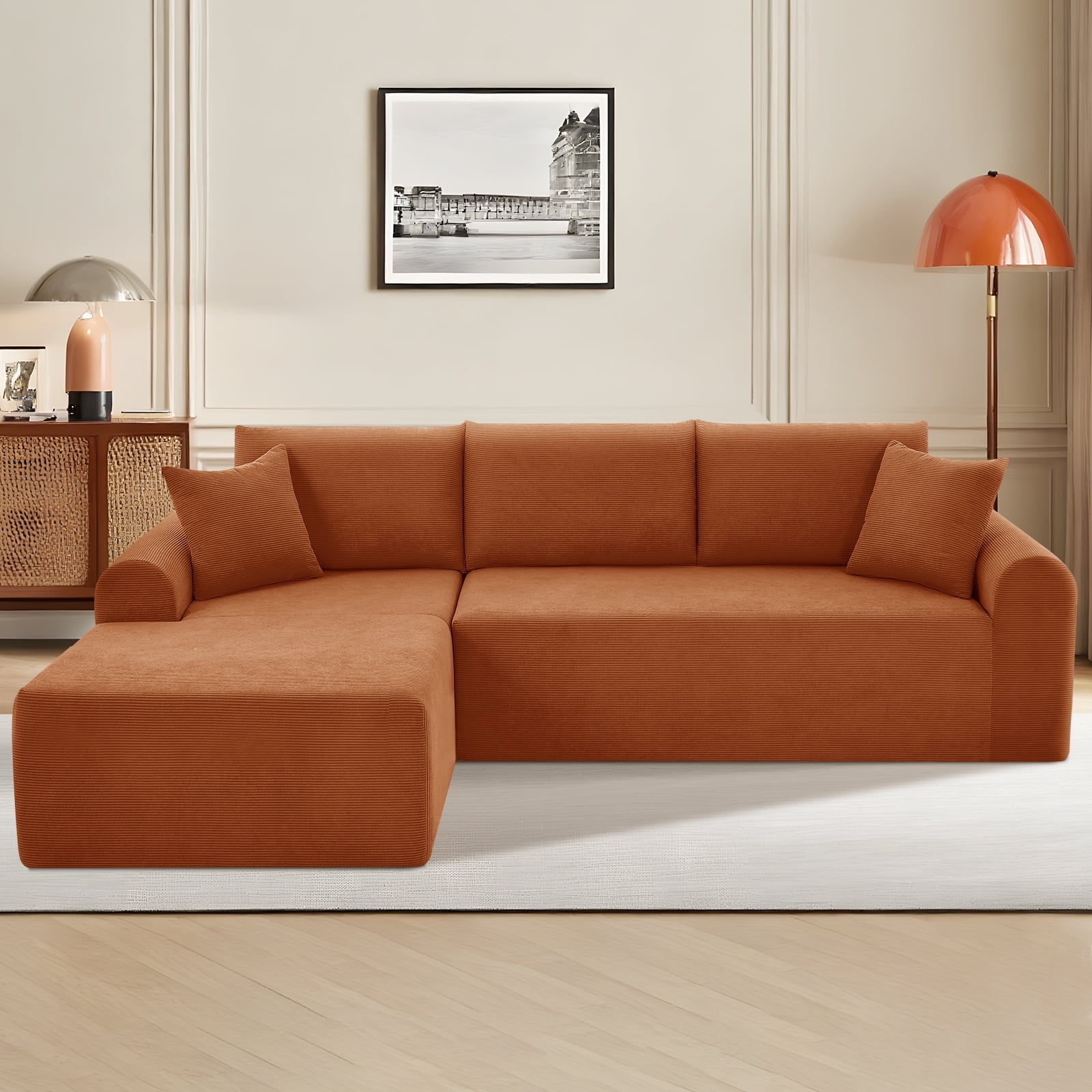 VFD Modular Sectional Couch in a Box 103" L Shaped Boneless Cloud Couch ...