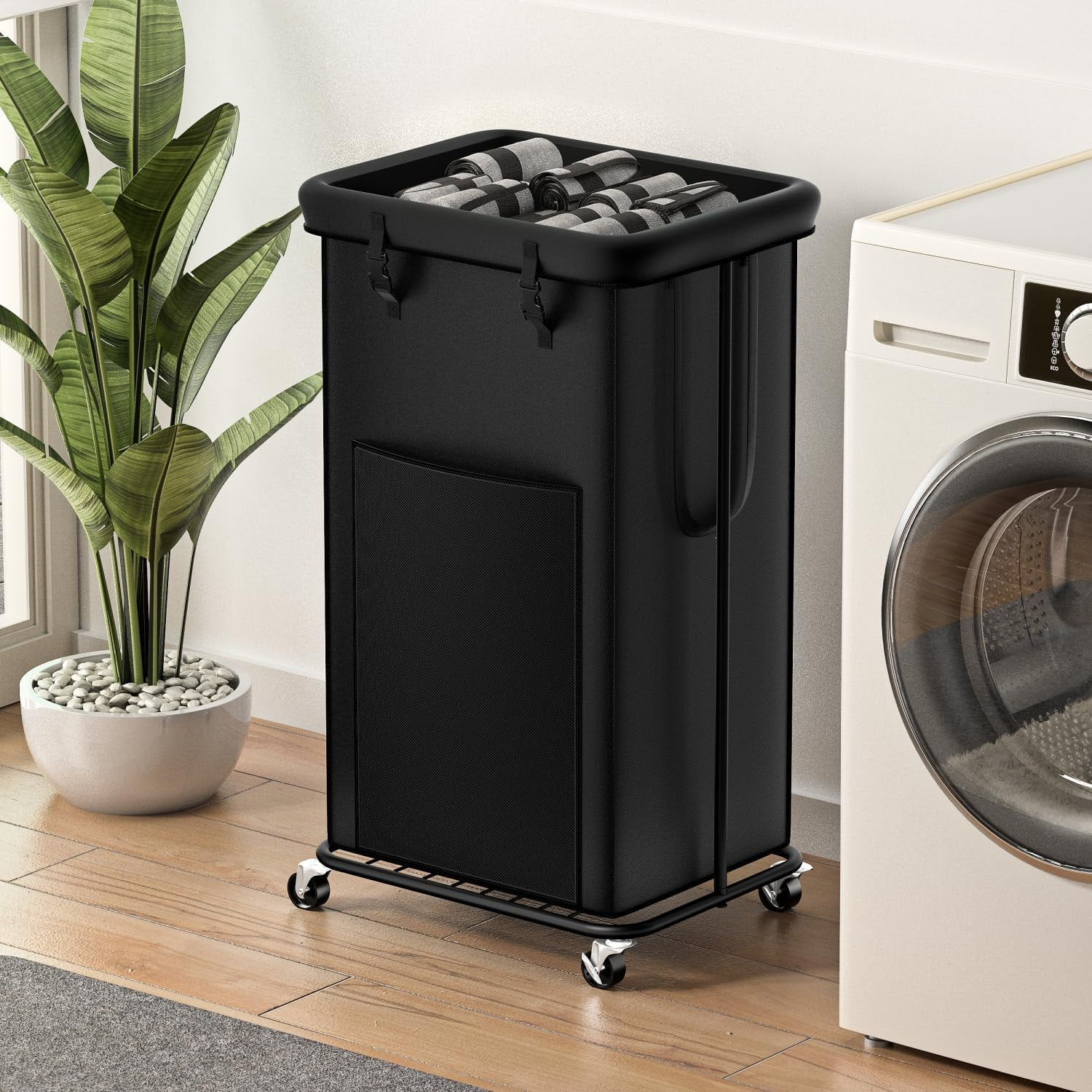 VFDTBUHN 100L Large Laundry Hampers Oxford Fabric Laundry Hampers Metal ...